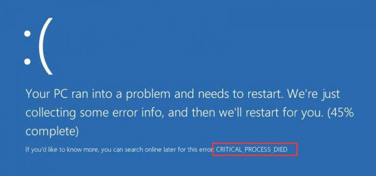 Critical Process Died error in Windows 10 | Drivers.com