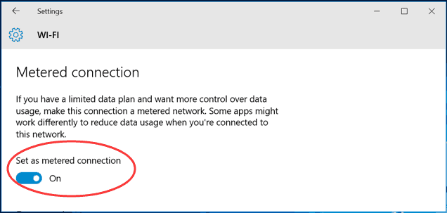 Wi Fi Metered Connection