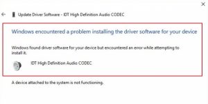 idt-high-definition-audio-codec-driver-problem-in-windows-10 | Drivers.com
